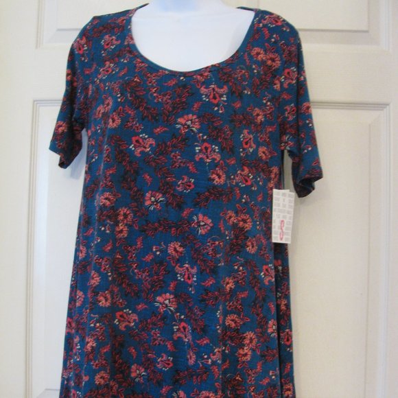LuLaRoe | Tops | 25 Lularoe Perfect T Small Nwt 35 Blue W Pink Flowers ...